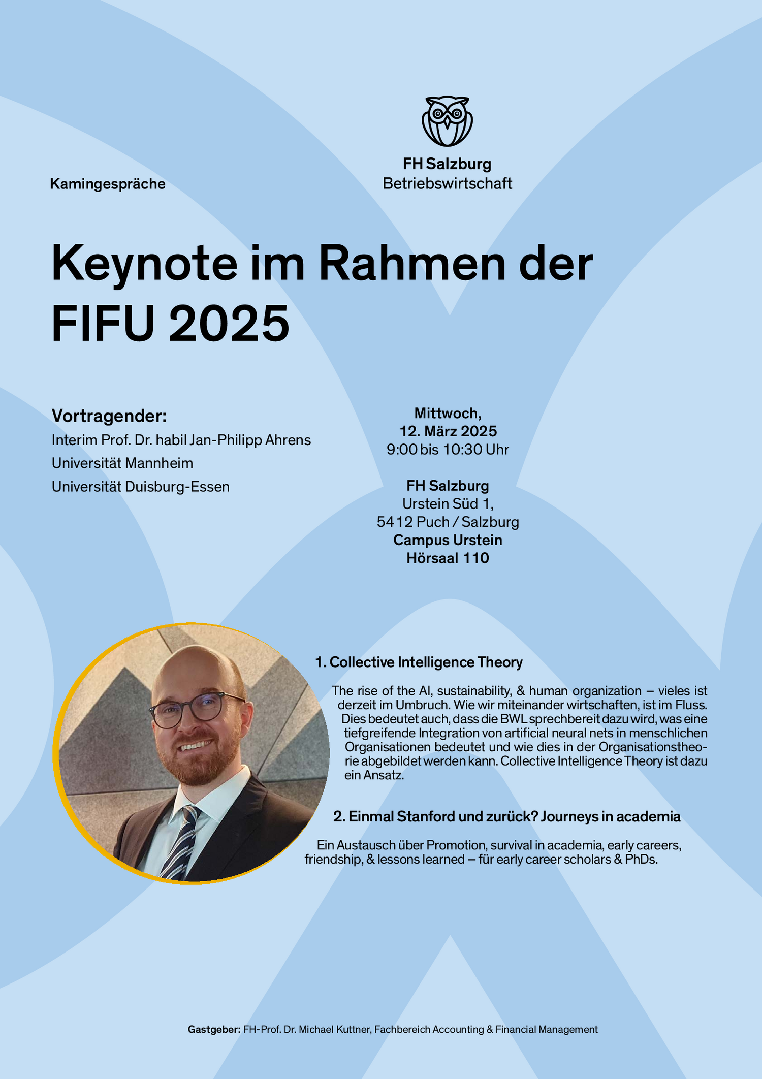 Kamingespräch: Keynote im Rahmen der FIFU 2025 | FH Salzburg